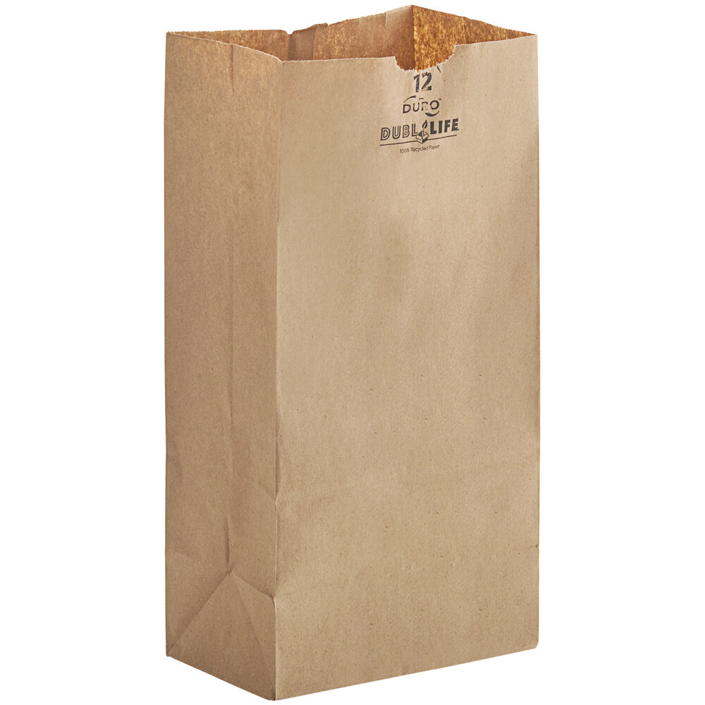 Duro 12 lb. Natural Kraft Paper Bag - 500/Bundle