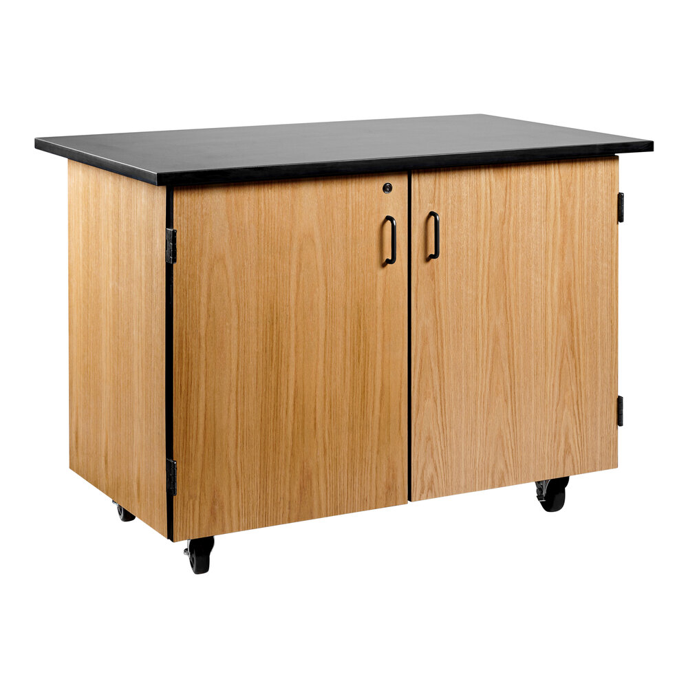 National Public Seating 28" x 48" Mobile Science Cart with 24 Tote Trays