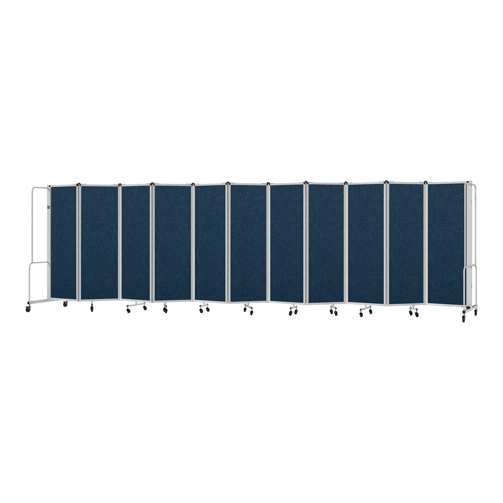 National Public Seating Robo 6' x 21' 4" Blue Mobile Room Divider with ...