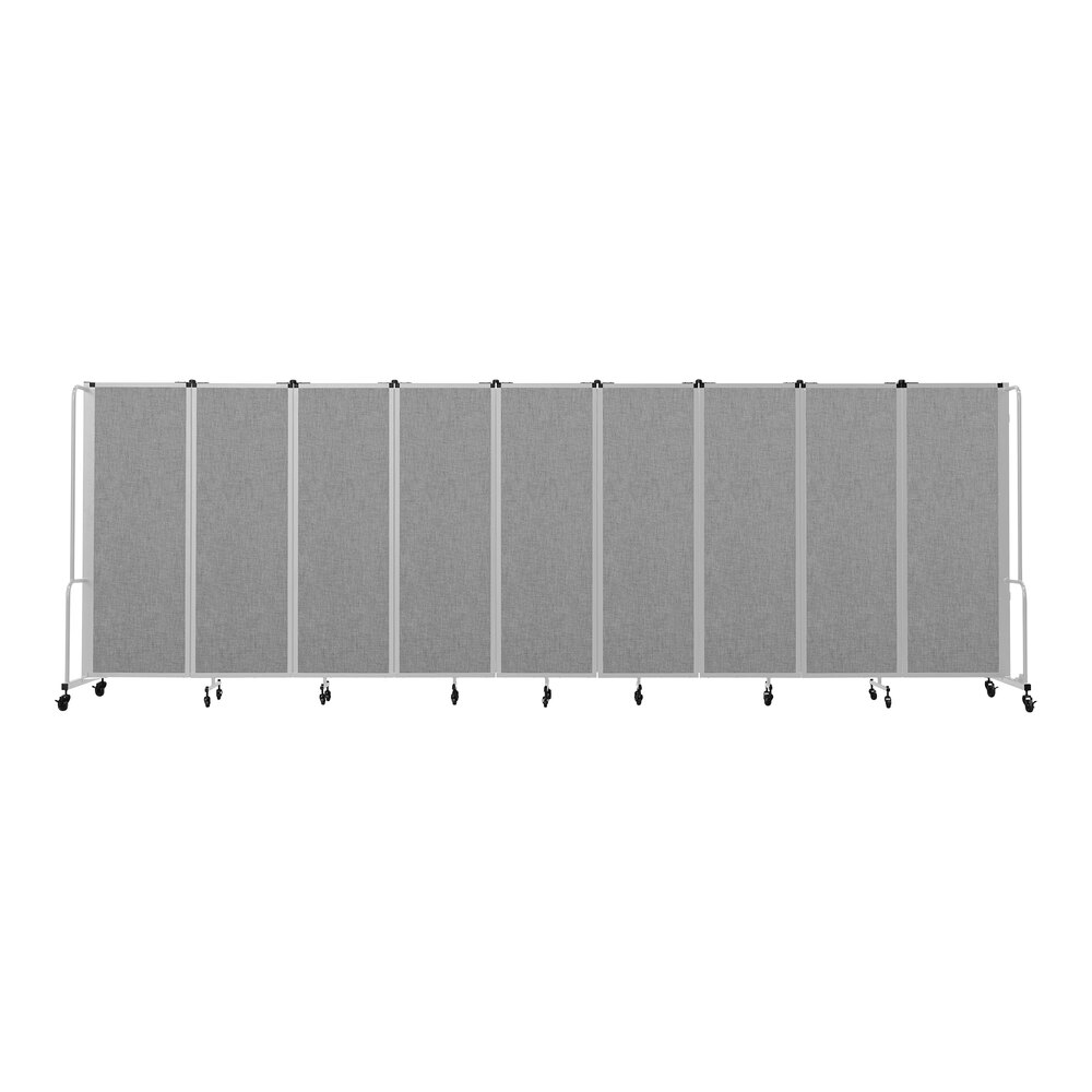 National Public Seating Robo 6' x 17' 6" Gray Mobile Room Divider with ...