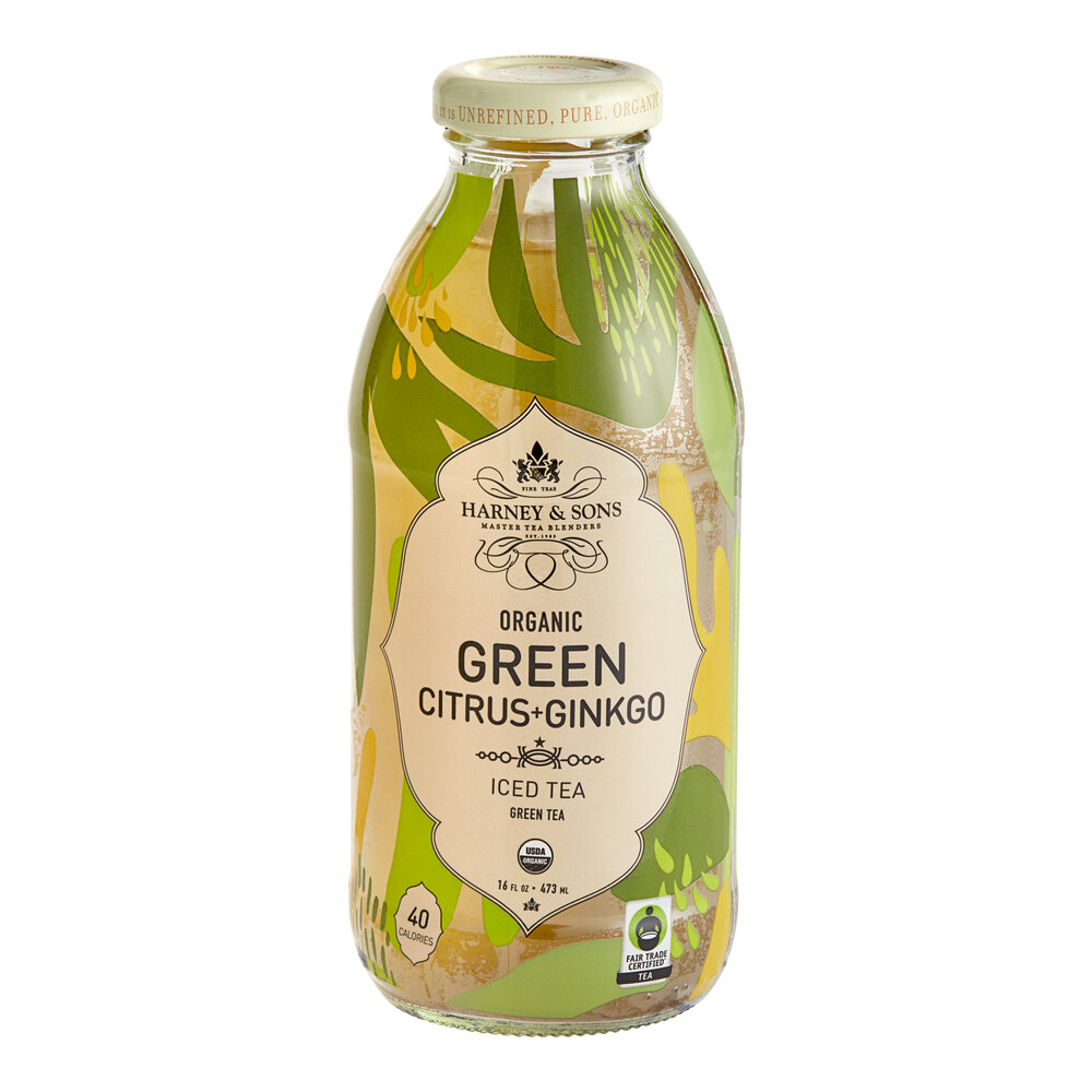 Harney & Sons Organic Citrus and Ginkgo Green Iced Tea 16 fl. oz. - 12/Case