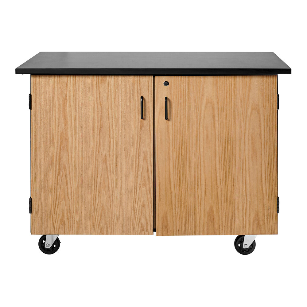 National Public Seating 28" x 48" Mobile Science Cart with Shelf and 4 ...