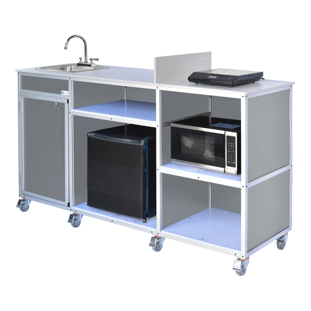 Monsam PK-001-GRAY Gray Portable Kitchen with Self-Contained Sink