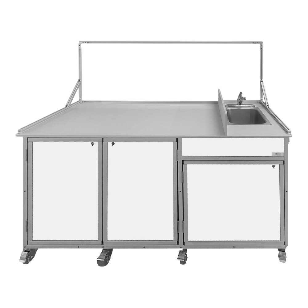 Monsam FSC-001-WHITE White Food Service Cart with Portable Self ...