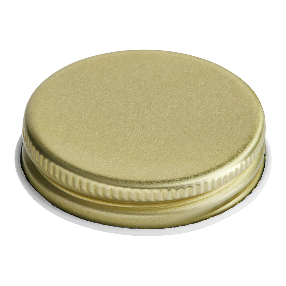 43/400 Gold Metal Lid with Plastisol Liner - 3,200/Case