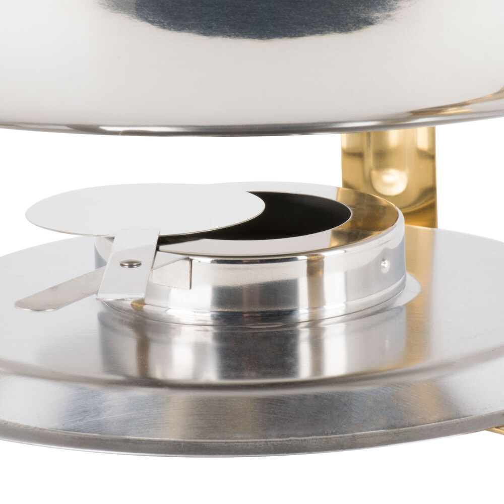 Choice 4 Qt. Round Chafer with Gold Accents - WebstaurantStore