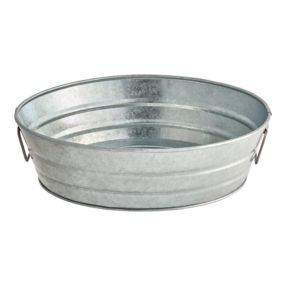 American Metalcraft MTUB12 11 5/8" x 3 1/4" Round Galvanized Metal Tub
