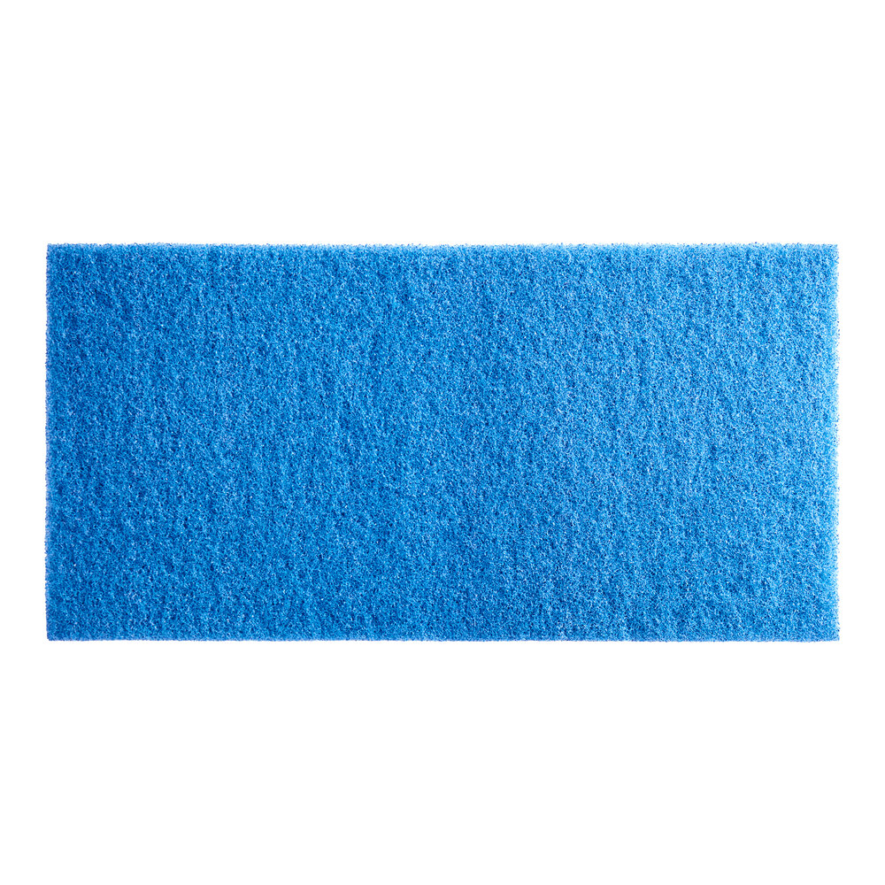 Lavex 14" x 28" Blue Cleaning Floor Machine Pad - 5/Case