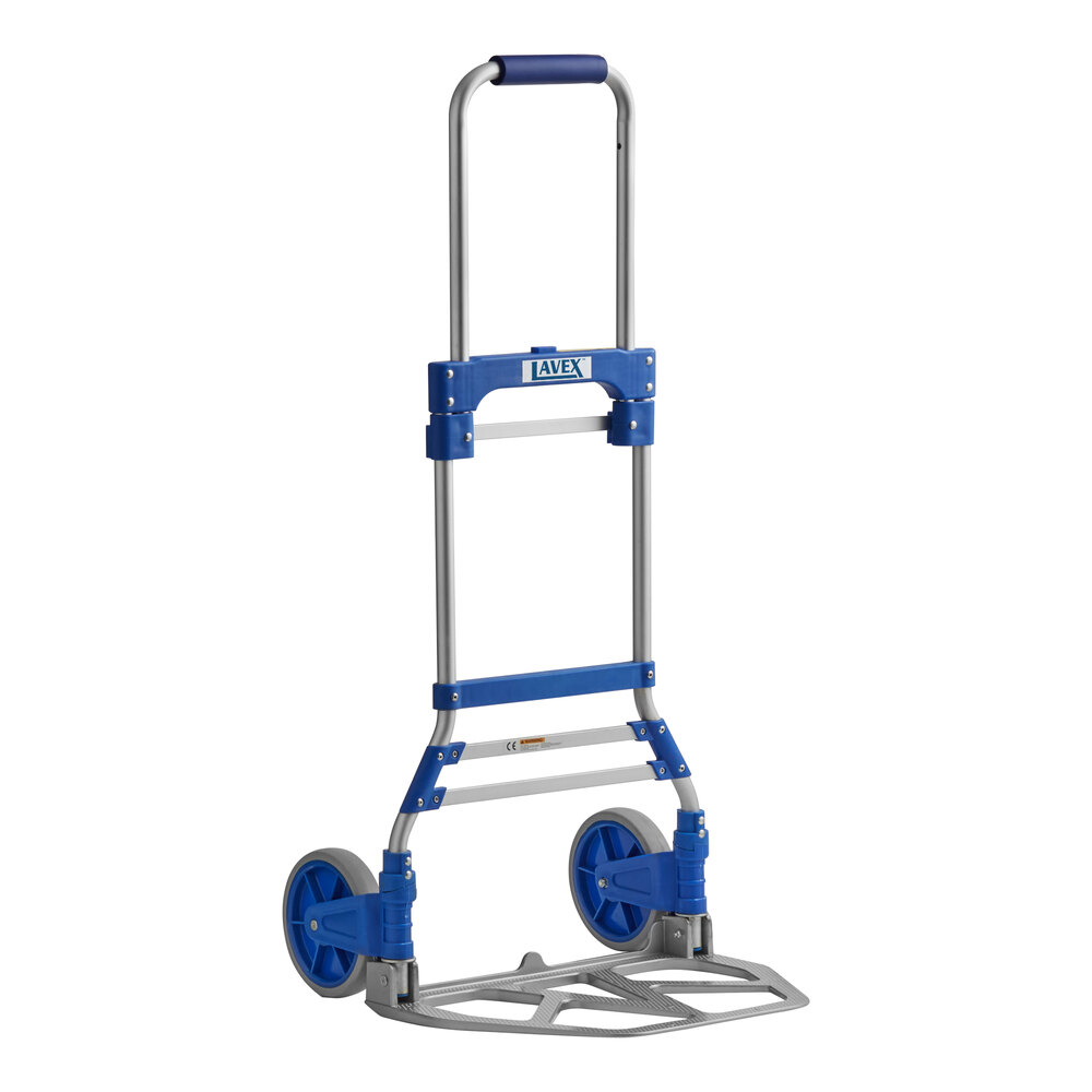 Lavex 200 lb. Aluminum Folding Hand Truck with 7" TPR Wheels and ...