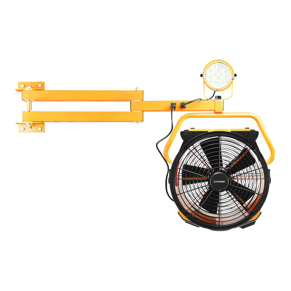 XPOWER FA-420K2 18" Yellow Axial Cooling Fan Kit with 40" Wall Mount ...