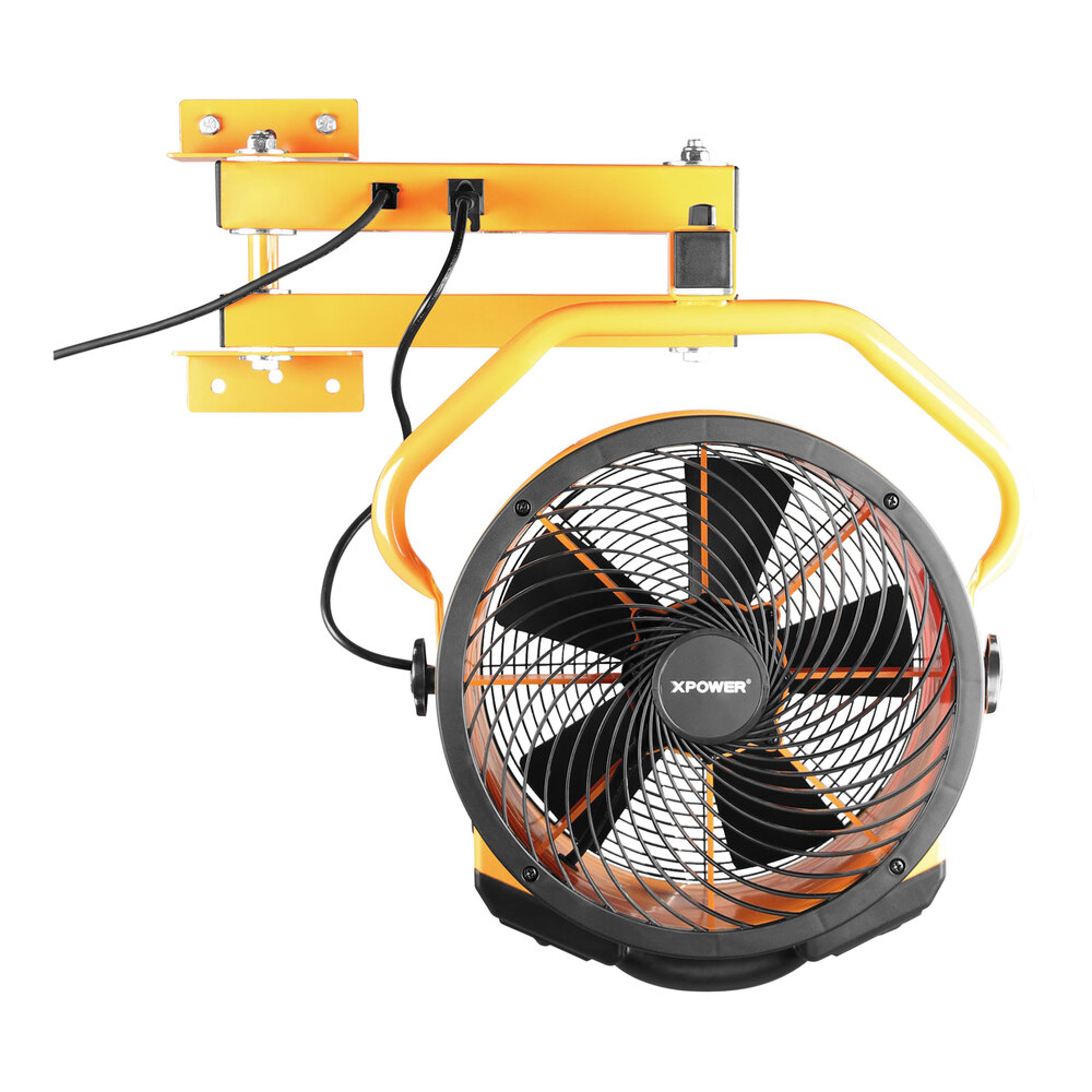 XPOWER FA-300K 14" Yellow Axial Cooling Fan Kit with 20" Wall Mount Arm ...
