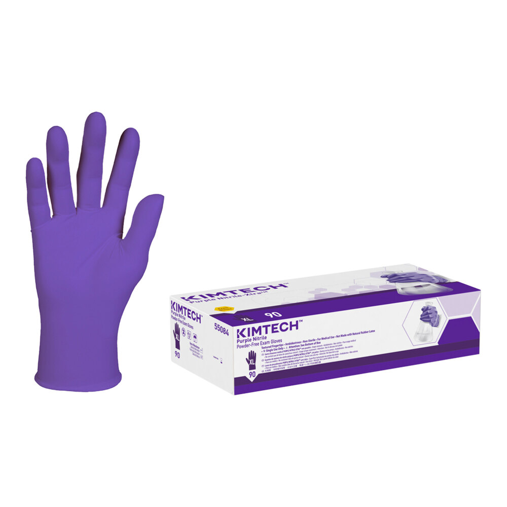 Kimtech Purple Powder-Free Nitrile 6 Mil Textured Disposable Gloves ...