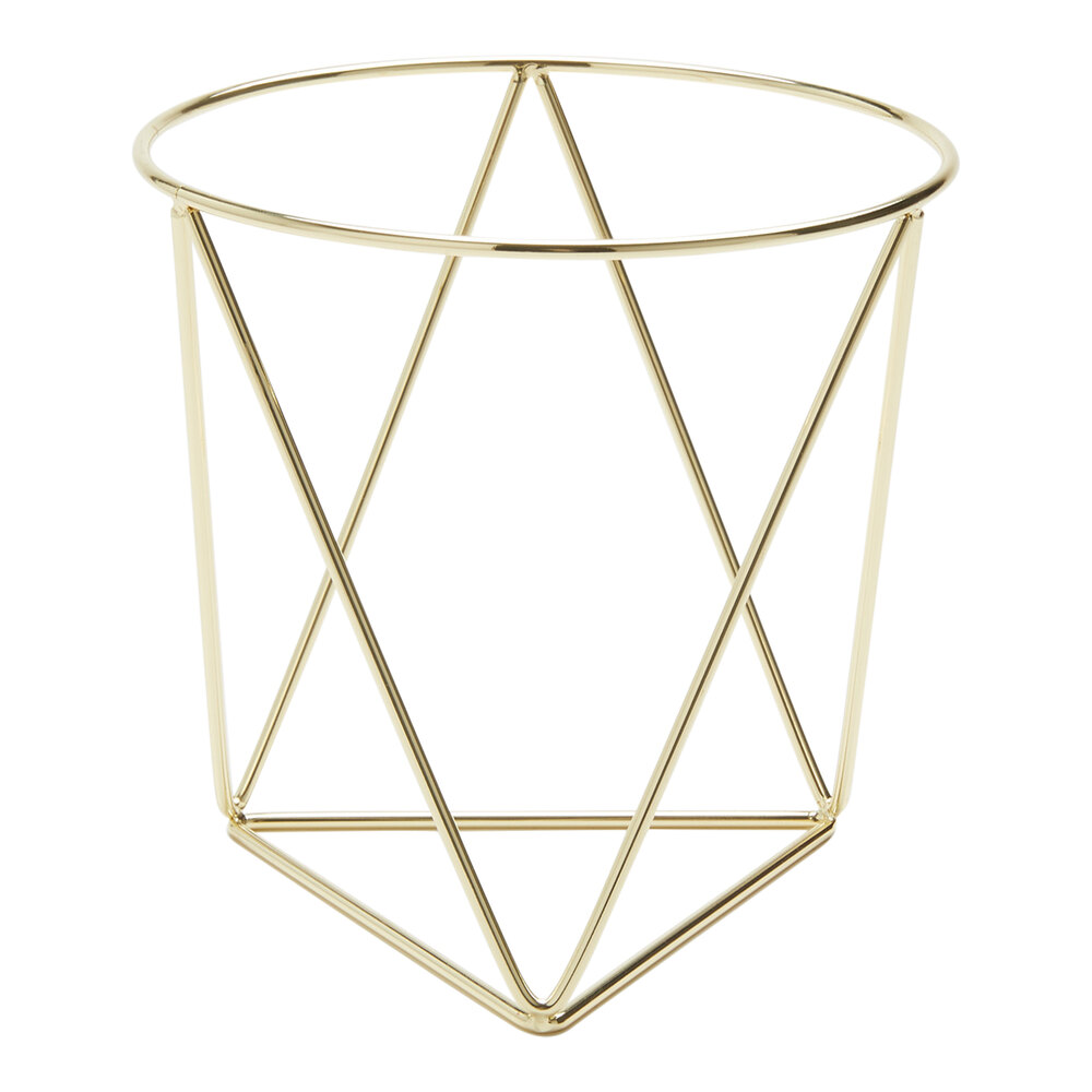 American Metalcraft 7" Gold Metal Geometric Pizza Stand