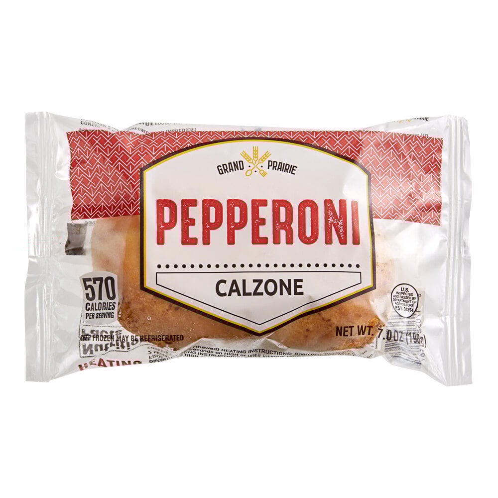 Grand Prairie Pepperoni Pizza Calzone 7 oz. - 12/Case
