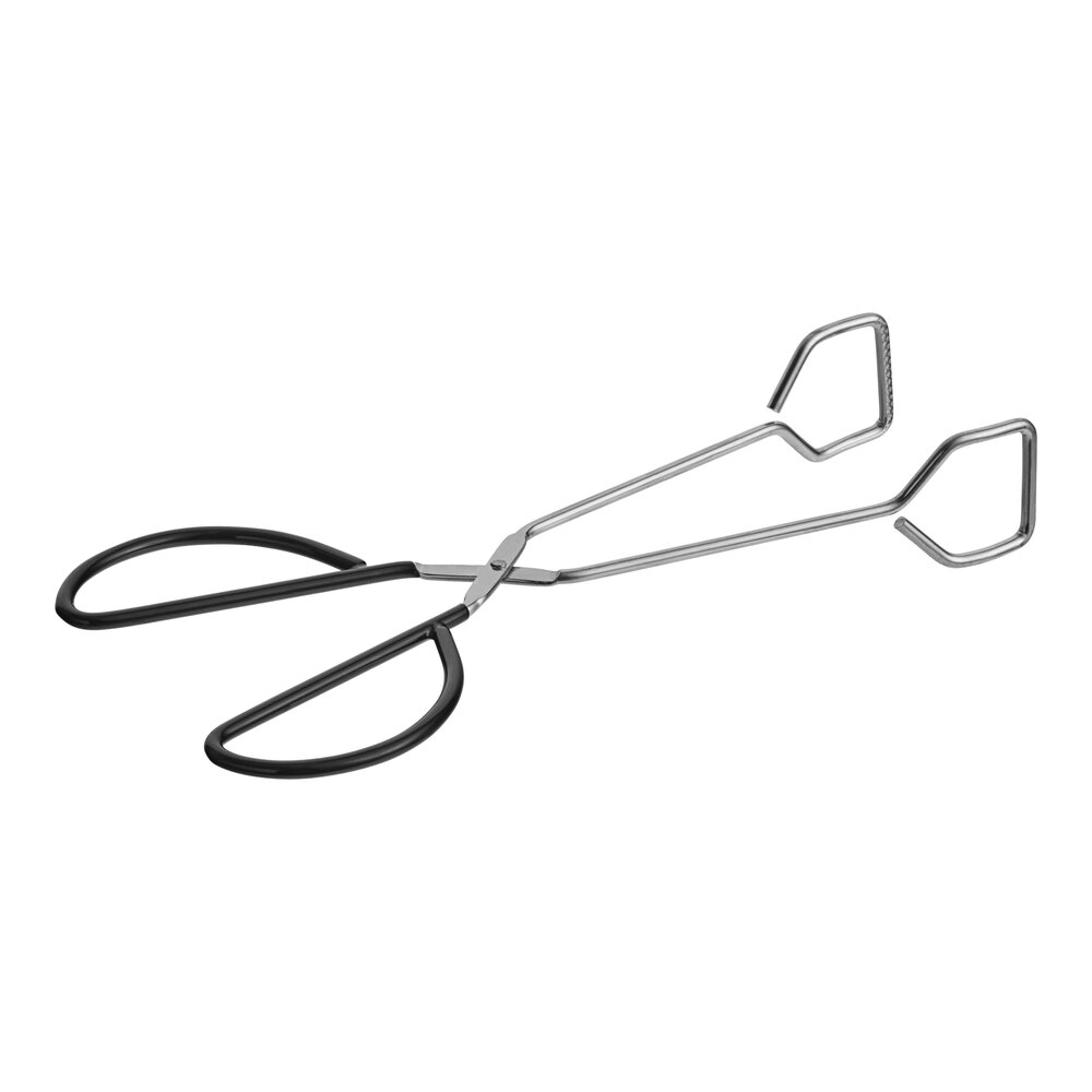 Choice 10" Scissor Tongs with Black Coated Handle