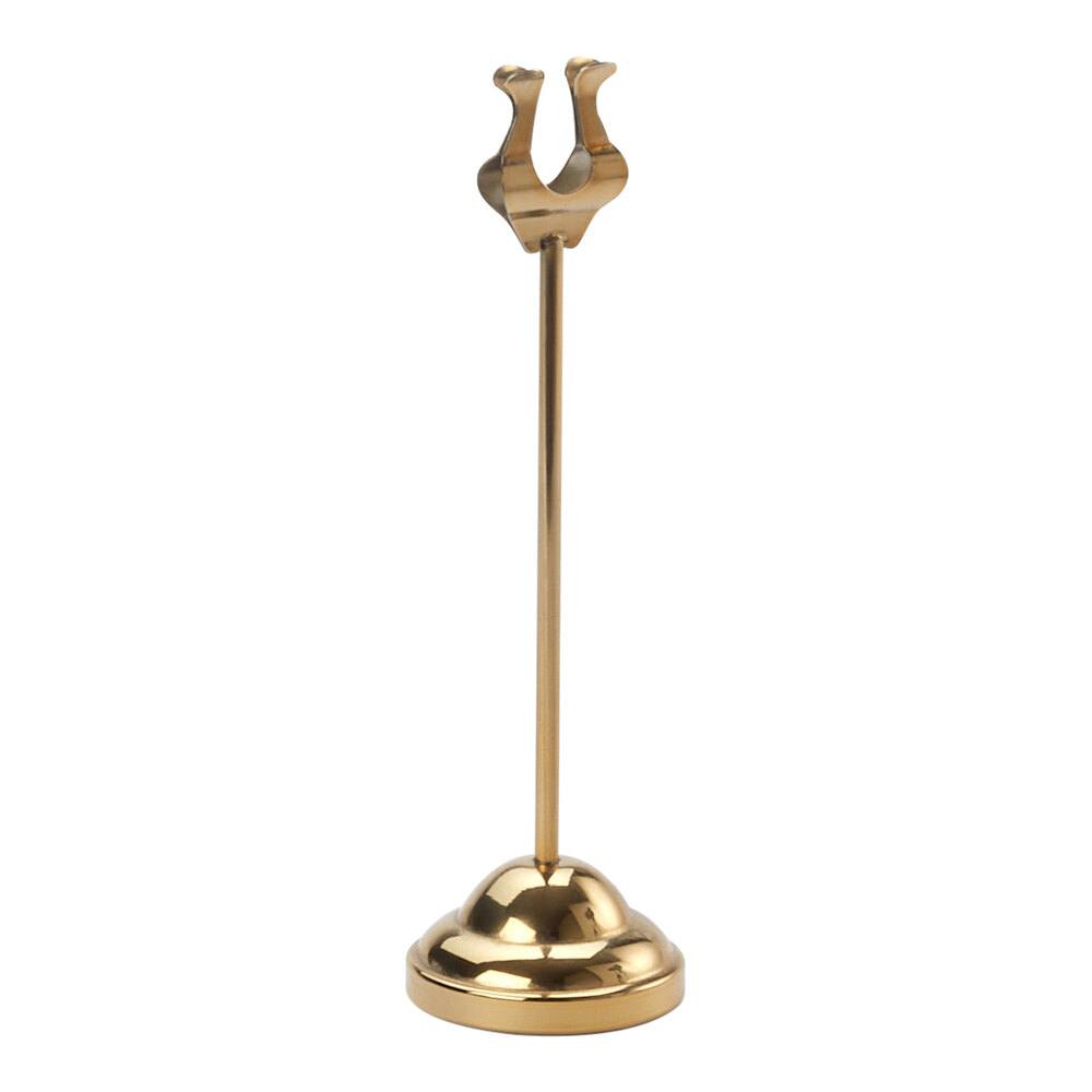 American Metalcraft 8" Harp-Style Gold Weighted Number Stand