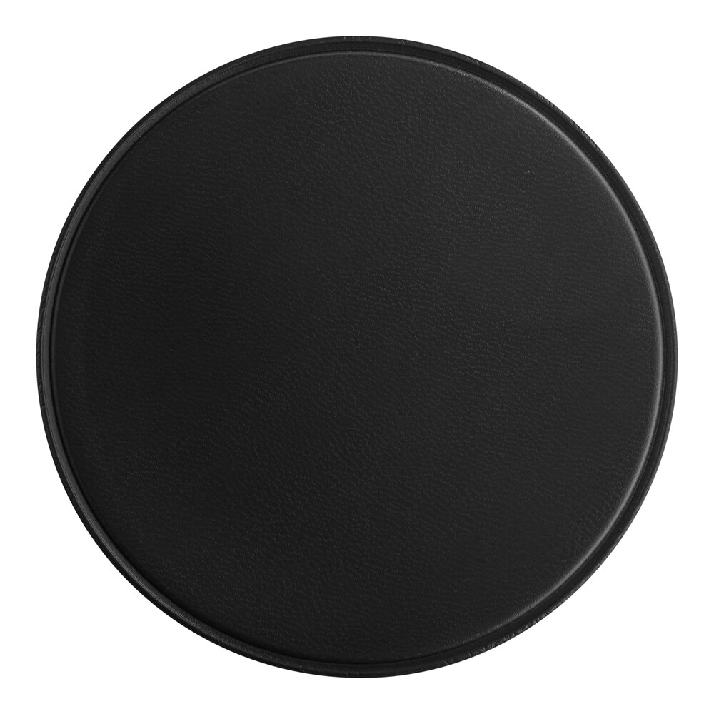Choice 3 3/4" Round Black Vinyl Coaster