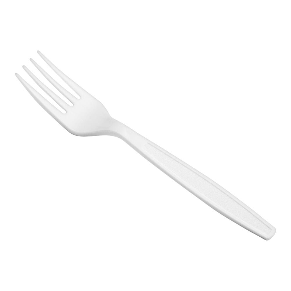 Choice White Extra Heavy Weight Polystyrene Plastic Fork - 1,000/Case