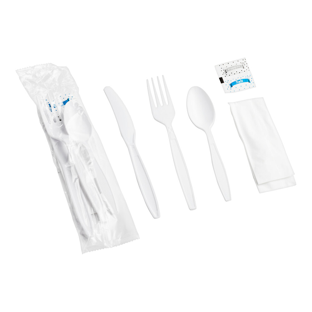 Choice White Extra Heavy Weight Wrapped Polystyrene Plastic Cutlery ...