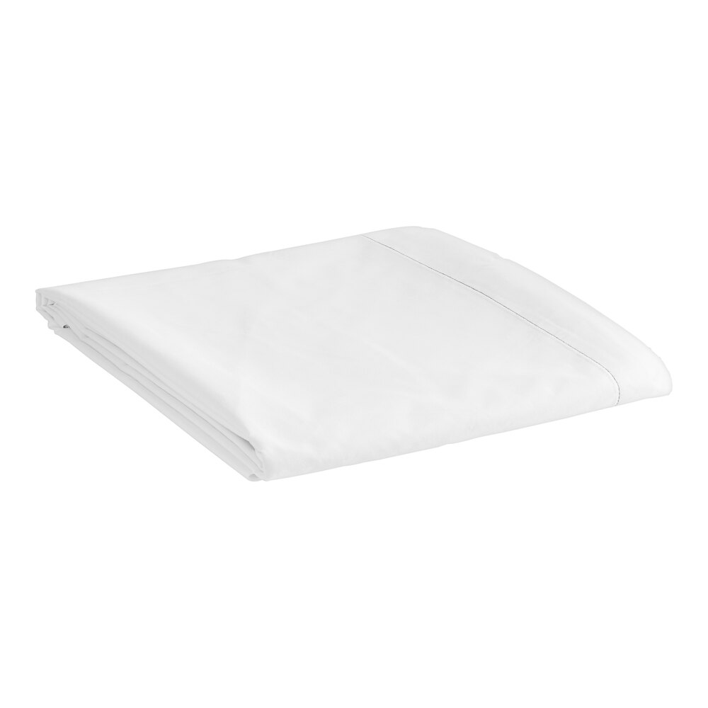 1888 Mills Dependability T-180 White Cotton / Polyester Flat Sheet