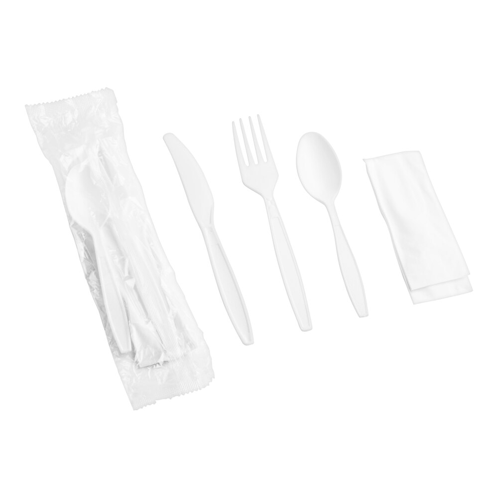 Choice White Extra Heavy Weight Wrapped Polystyrene Plastic Cutlery ...