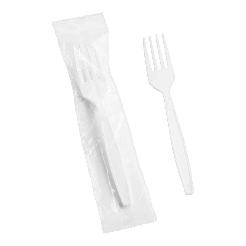 Choice White Extra Heavy Weight Wrapped Polystyrene Plastic Fork ...
