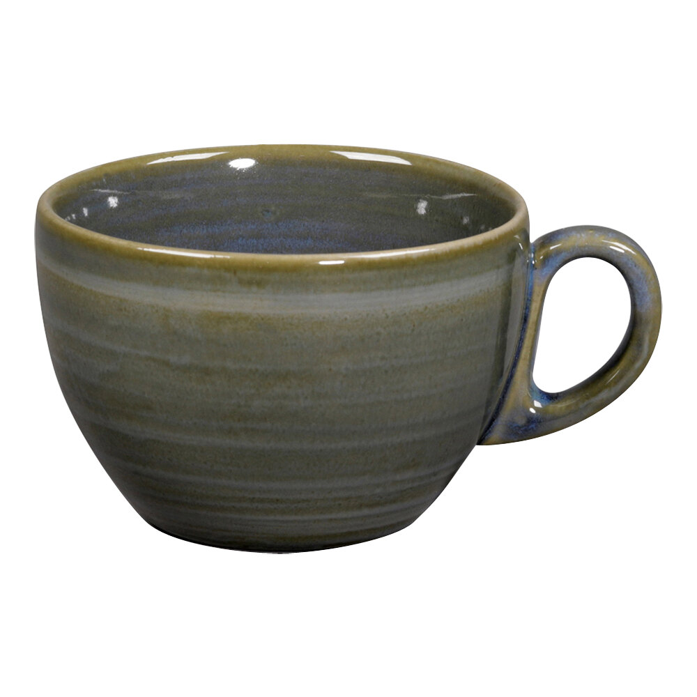 RAK Porcelain Rakstone Spot 7.8 oz. Jade Porcelain Coffee Cup - 12/Case