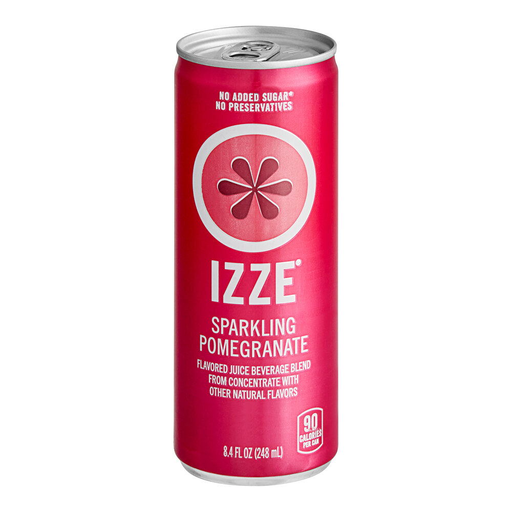 Izze Pomegranate Sparkling Juice Drink 8.4 fl. oz. Can - 24/Case
