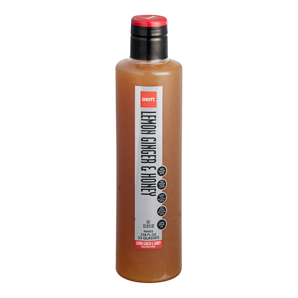 SHOTT Lemon, Ginger, and Honey Real Fruit Flavoring Syrup 1 Liter