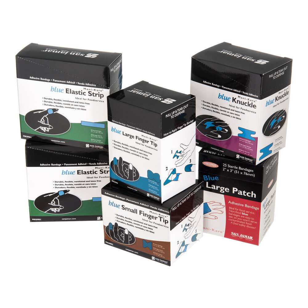San Jamar MK0906 Mani-Kare Blue Bandage Combo Pack