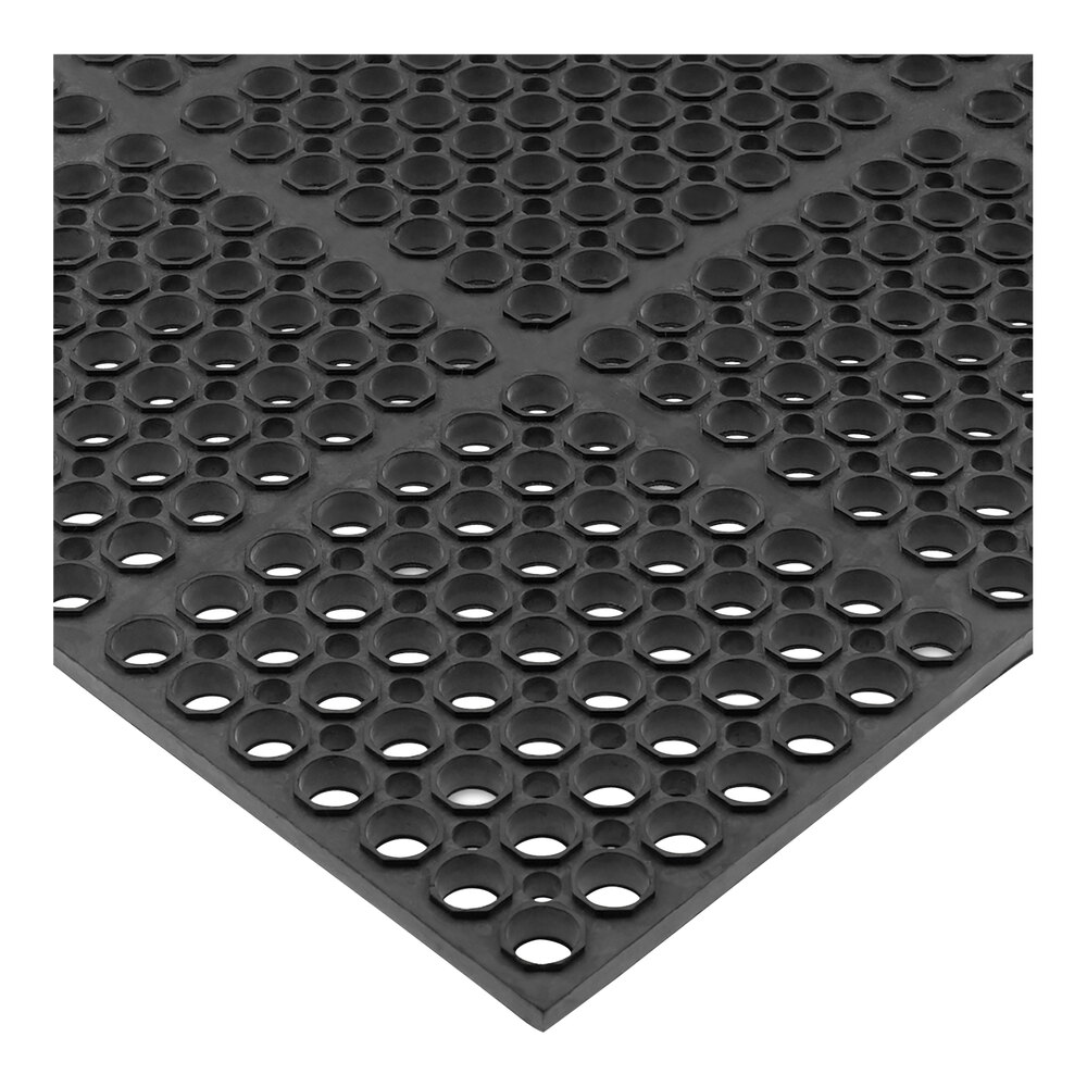 San Jamar KM2100 Tuf-Mat 3' x 5' Black Grease-Resistant Floor Mat - 3/4 ...