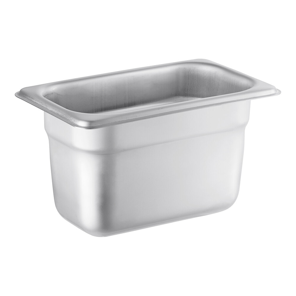Choice 1/9 Size 4" Deep Anti-Jam 22 Gauge Stainless Steel Steam Table ...