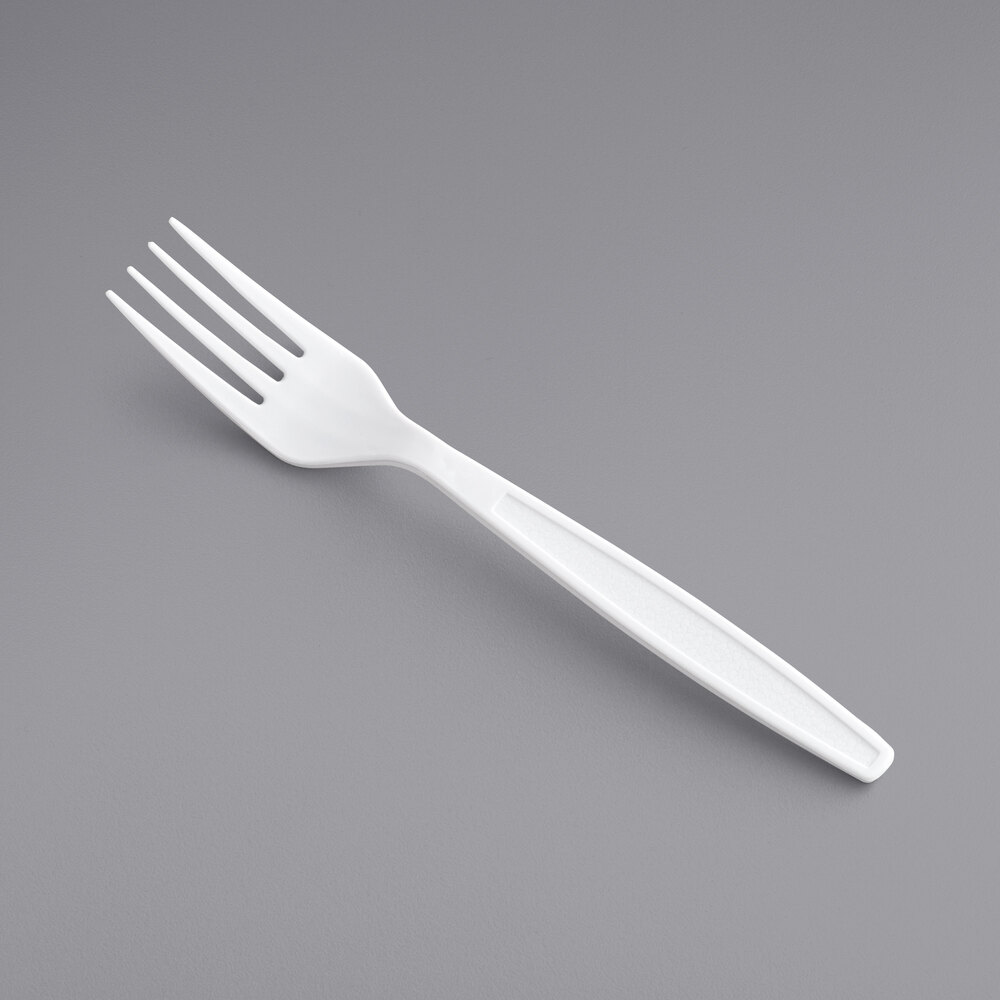 Choice White Heavy Weight Polystyrene Plastic Fork - 1,000/Case