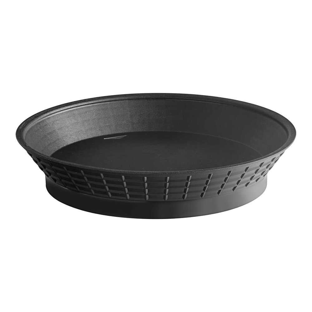 TableCraft 157512BK 12" Black Plastic Diner Platter / Fast Food Basket ...