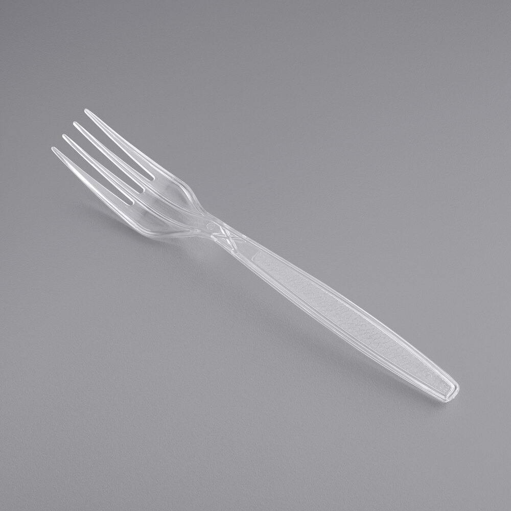 Choice Clear Heavy Weight Polystyrene Plastic Fork - 1,000/Case