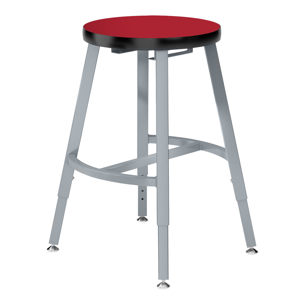 National Public Seating Titan 18" - 26" Height Adjustable Gray Steel ...