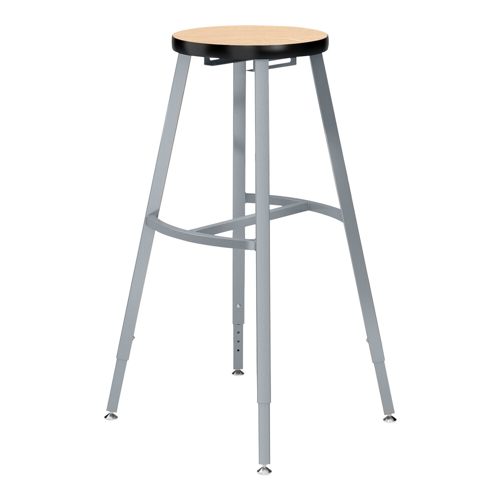 National Public Seating Titan 30" - 38" Height Adjustable Gray Steel ...