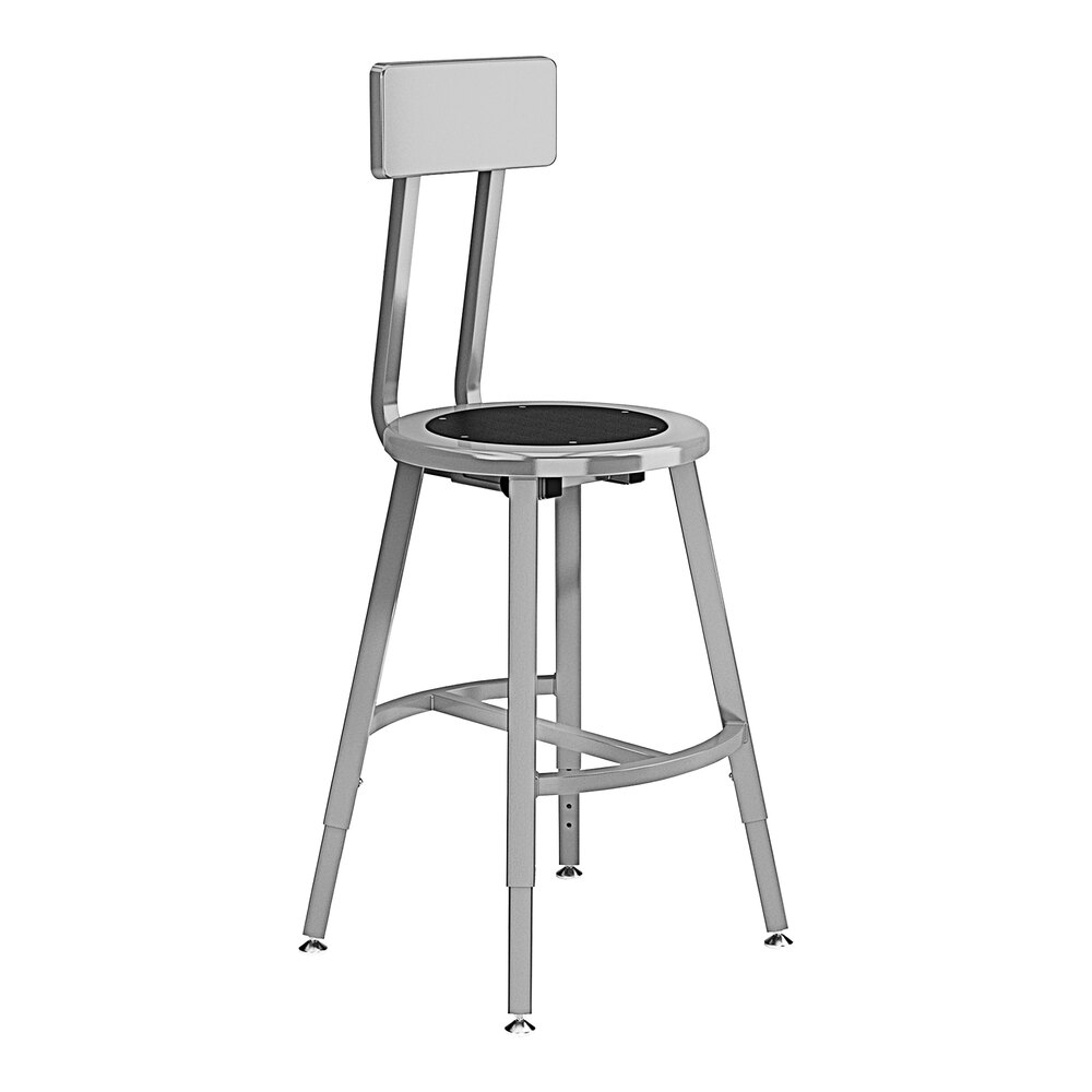 National Public Seating Titan 18" - 26" Height Adjustable Gray Steel ...