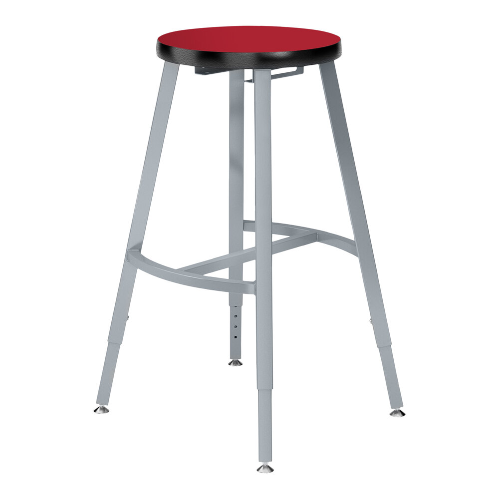 National Public Seating Titan 24" - 32" Height Adjustable Gray Steel ...