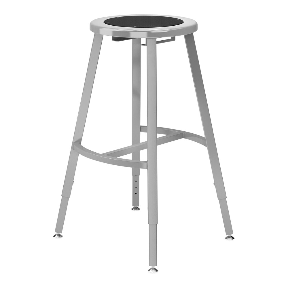 National Public Seating Titan 24" - 32" Height Adjustable Gray Steel ...