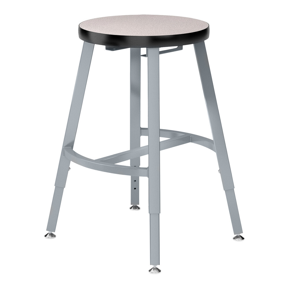 National Public Seating Titan 18" - 26" Height Adjustable Gray Steel ...
