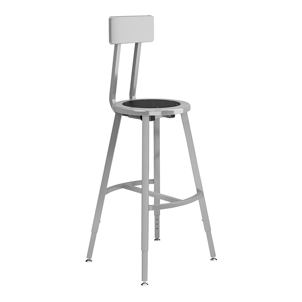 National Public Seating Titan 24" - 32" Height Adjustable Gray Steel ...