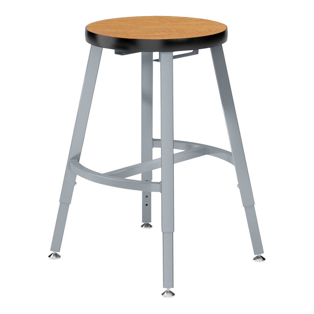 National Public Seating Titan 18" - 26" Height Adjustable Gray Steel ...