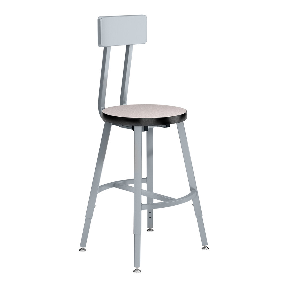 National Public Seating Titan 18" - 26" Height Adjustable Gray Steel ...