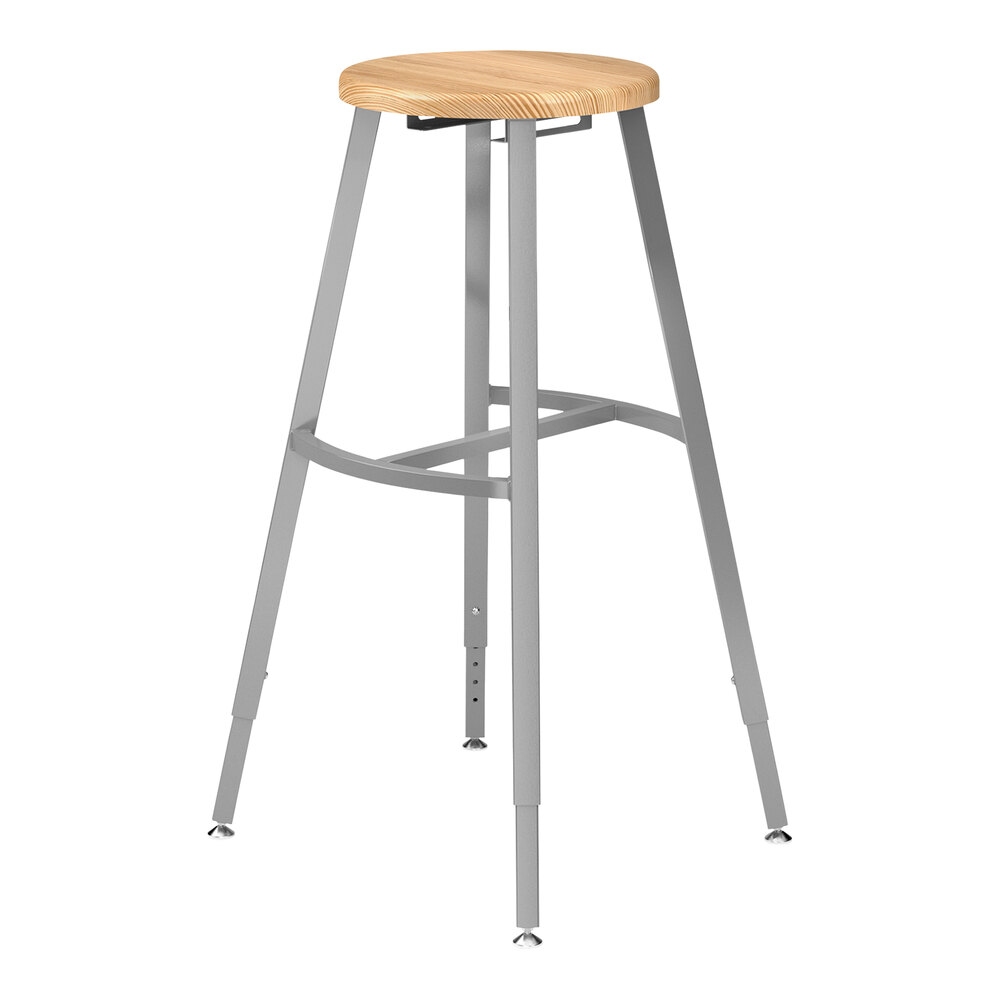 National Public Seating Titan 30" - 38" Height Adjustable Gray Steel ...