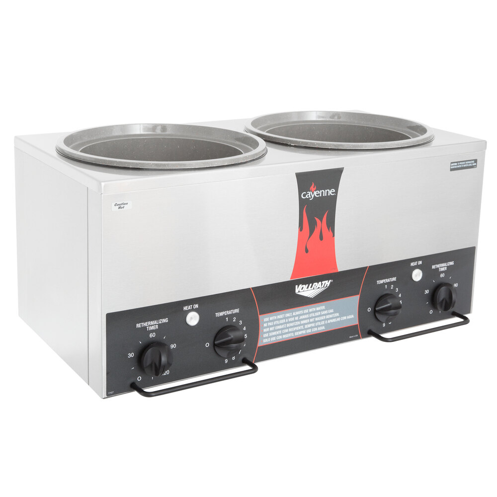 Vollrath 72028 Cayenne Twin Well 7 Qt. Countertop Rethermalizer with ...