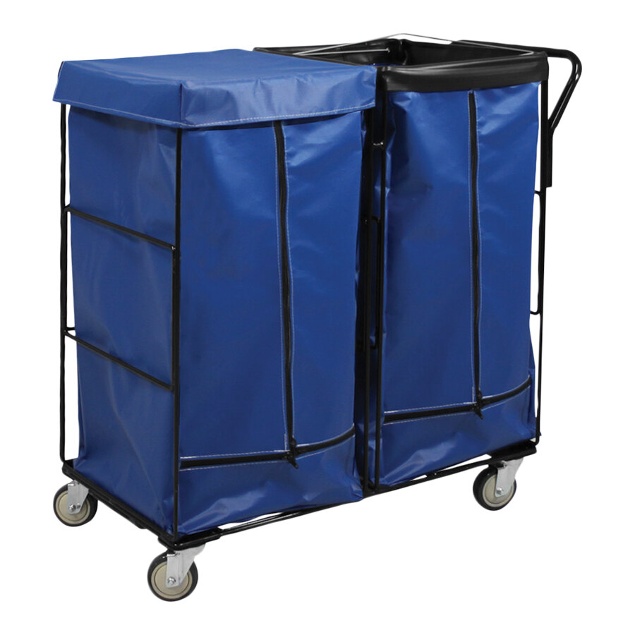 Royal Basket Trucks 14 Cu. Ft. Blue Double Compartment Collection Cart ...