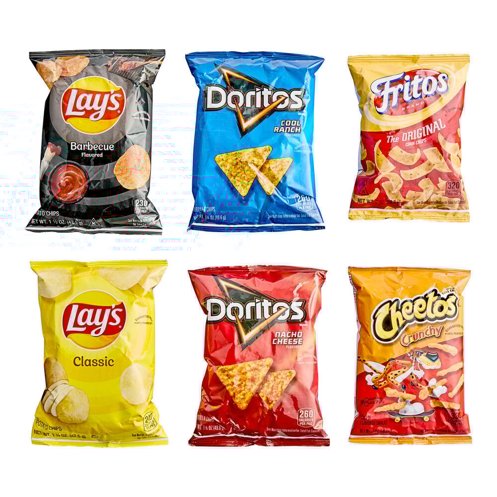Assorted Frito-Lay Chip Bags Variety Pack - 60/Case