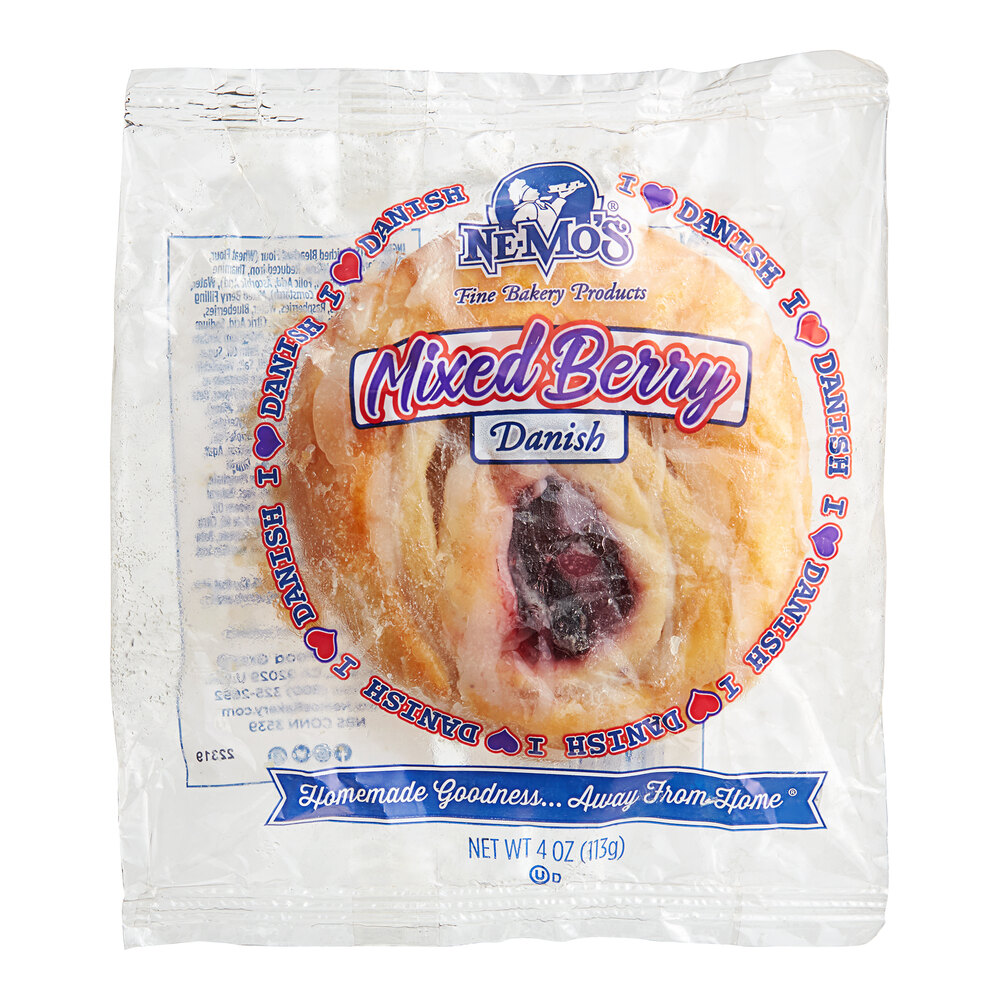 Ne-Mo's Bakery Individually Wrapped Round Mixed Berry Danish 4 oz. - 12 ...