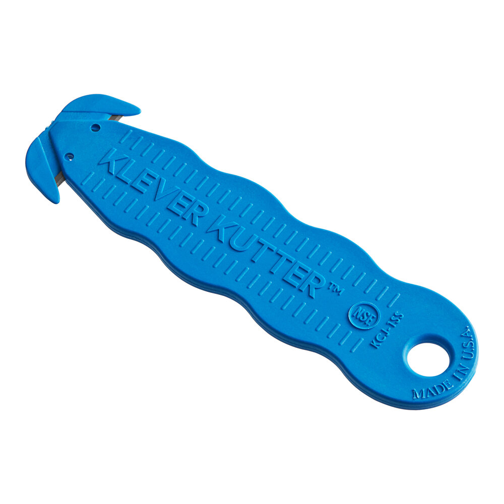 Klever Kutter NSF Food Zone Certified Blue Safety Box Cutter KCJ-1SSBX
